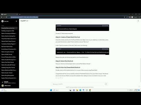 How to create a powershell shortcut for my python file