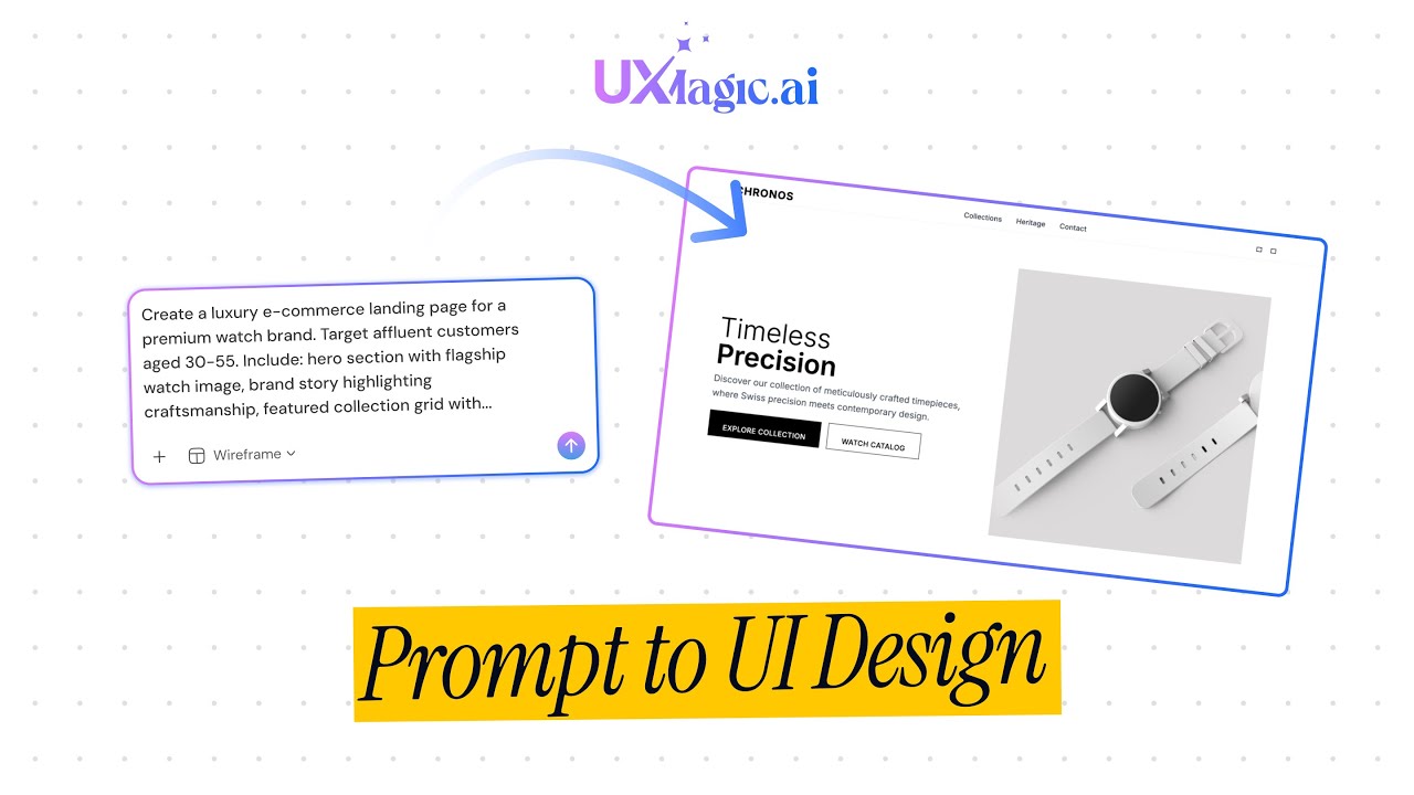 Generate Professional UI Designs from Text | UXMagic AI Brief to Design