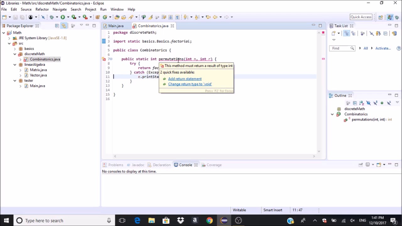 Making Math Library in Java (Part 5 - Basic Combinatorics)