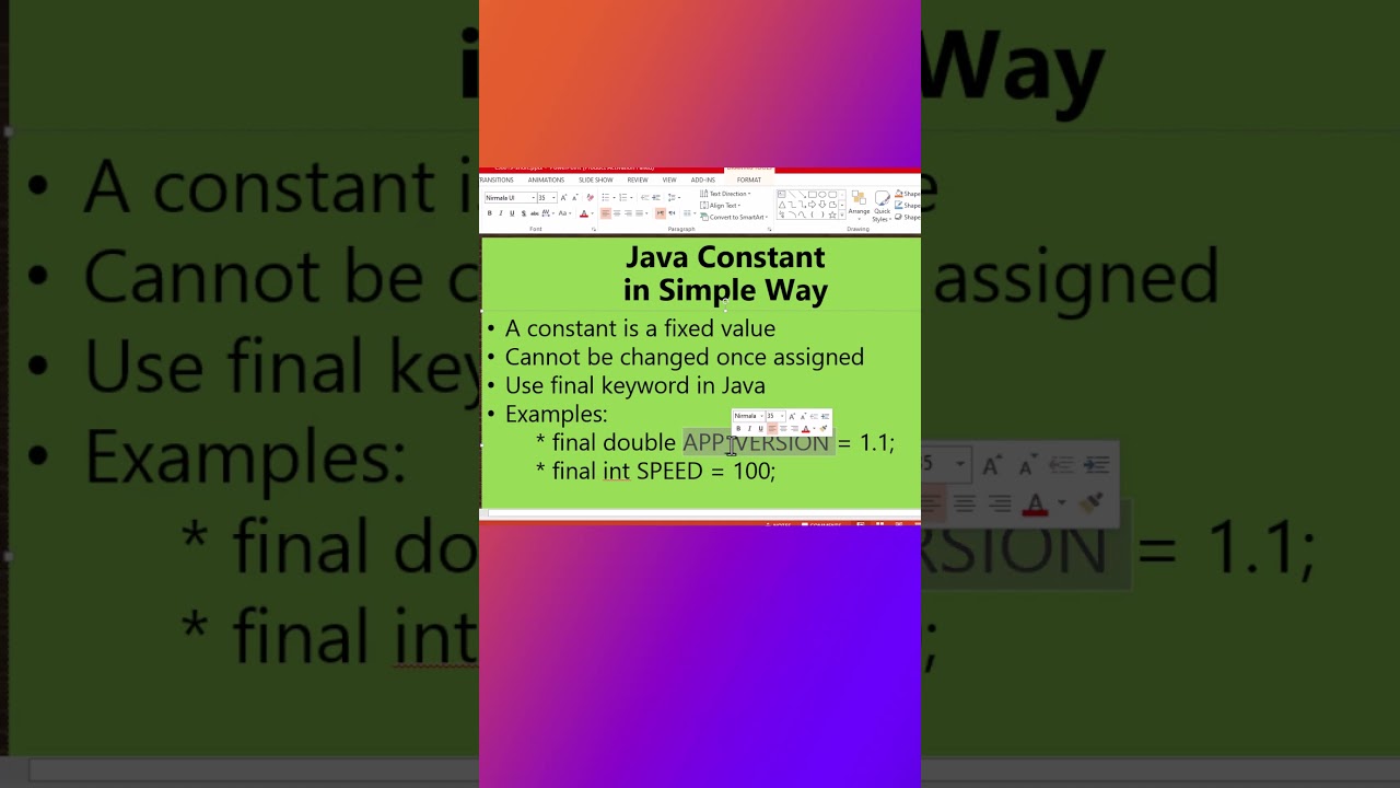 Java Constant in Simple Way | Core Java Bangla Tutorial #shorts #java #viral