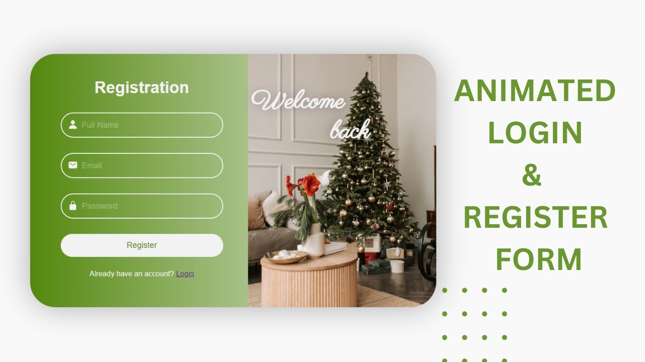 How to Create Animated Login & Registration Form Using HTML CSS JavaScript |With Source Code #login