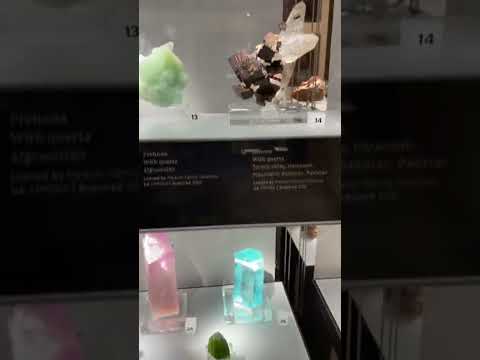 The pegmatite mineral display at the Alfie Norville Mineral Museum in Tucson.