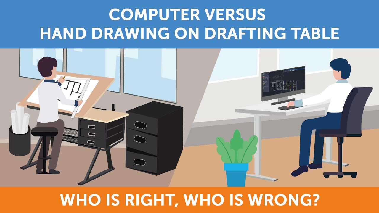 Computer VS Hand Drawing on Drafting Table  |  Engineer Supply