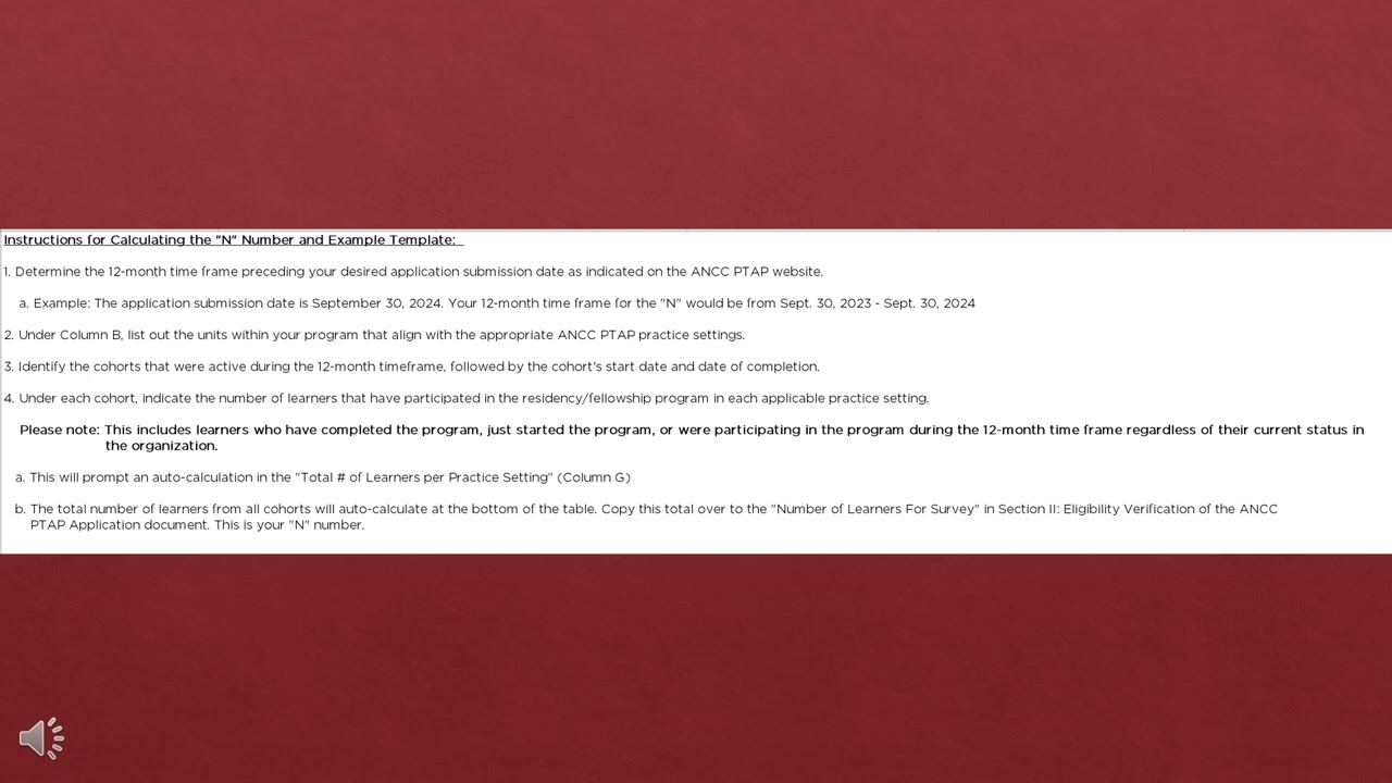 PTAP “N” Calculator Tool Tutorial for Single-Site Programs | ANCC