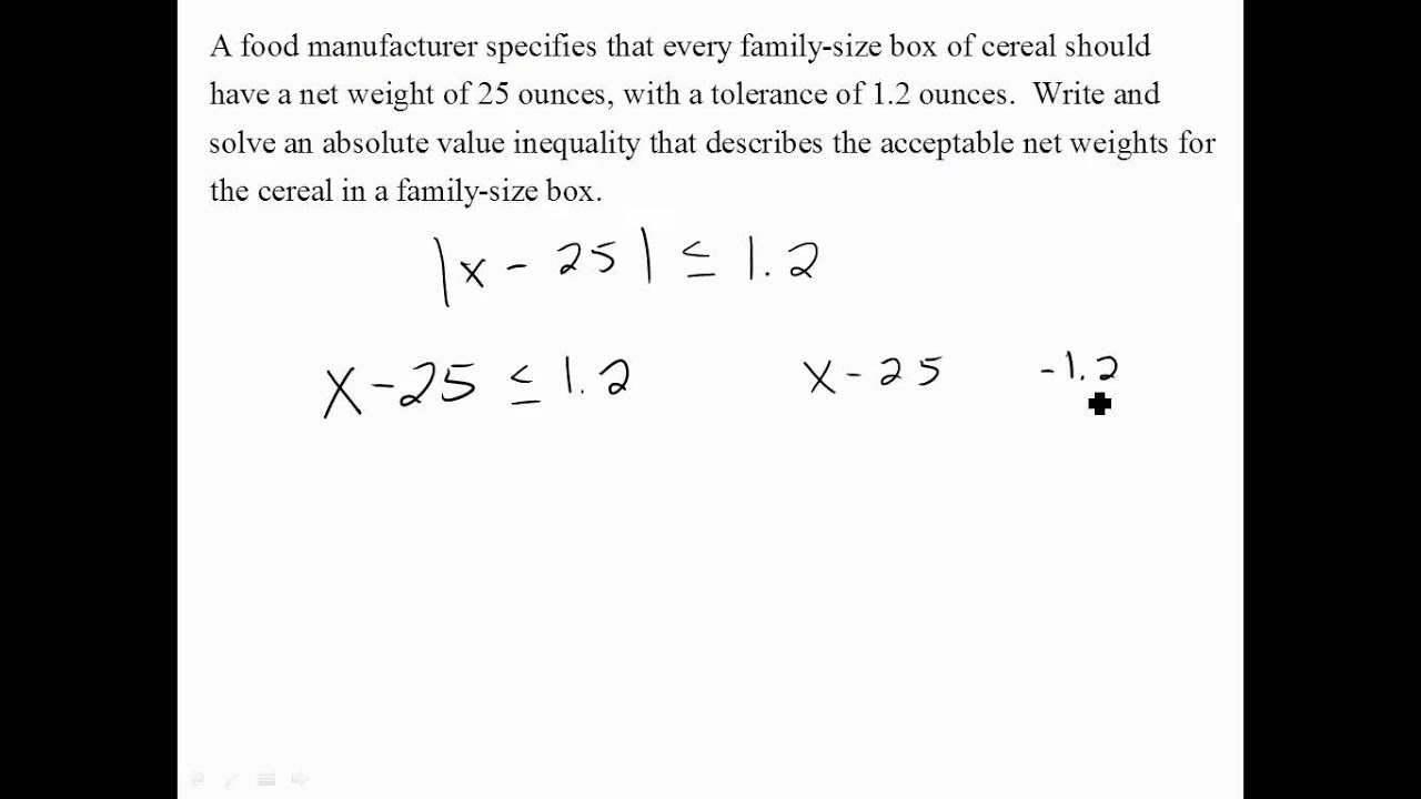 Solve an absolute value inequality word problems ex. 2