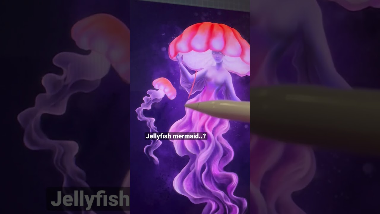 Jellyfish Mermaid… does she sting? #art #artwork #mermaid