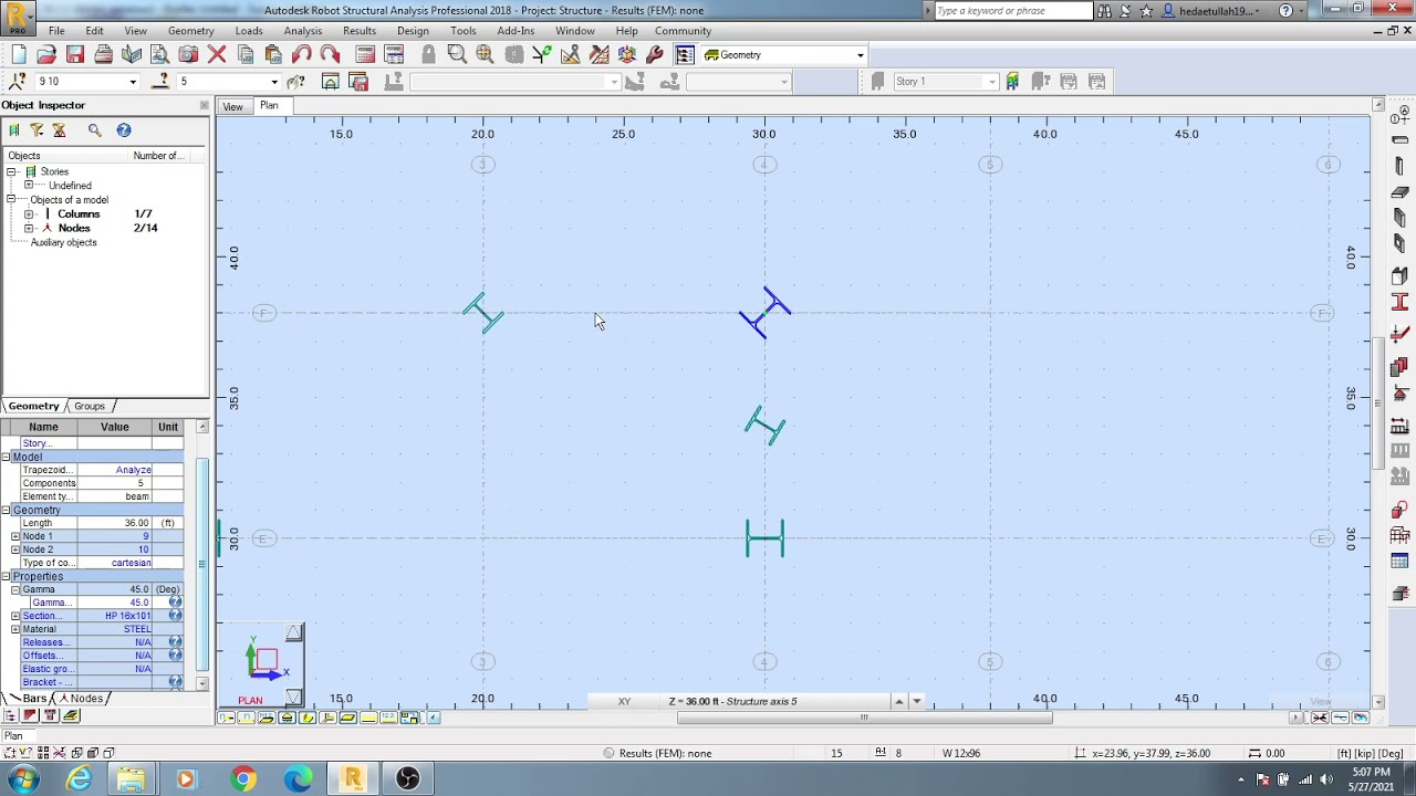 08. Autodesk Robot Structural Analysis professional Tutorials | Rotating Columns Section