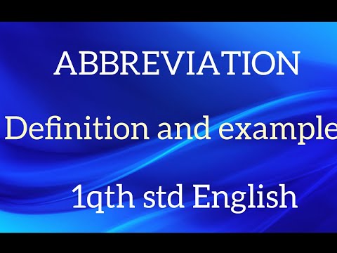 Abbreviation|Abbreviation in Tamil|Abbreviation class 11|Grammar in hands