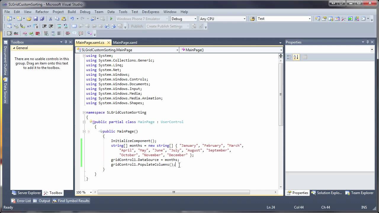 Silverlight Grid Control - Custom Data Sorting