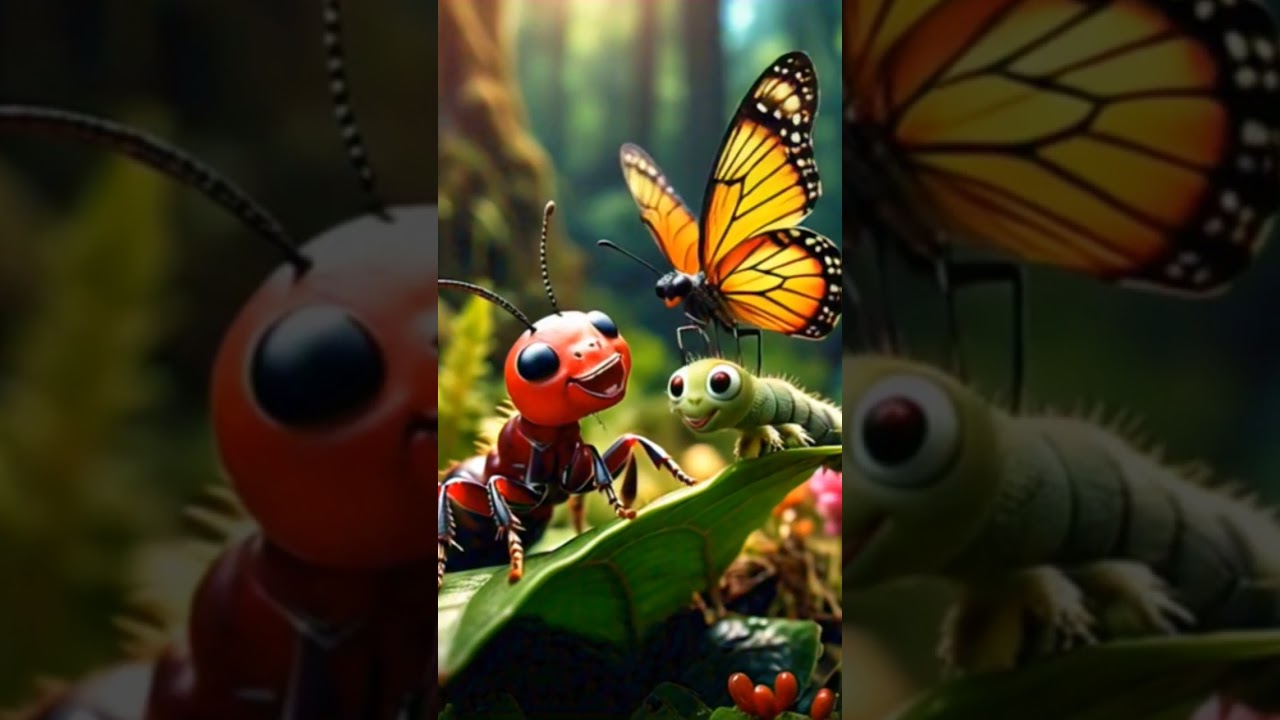 Ant 🐜 or catterpillar #cute #cartoons