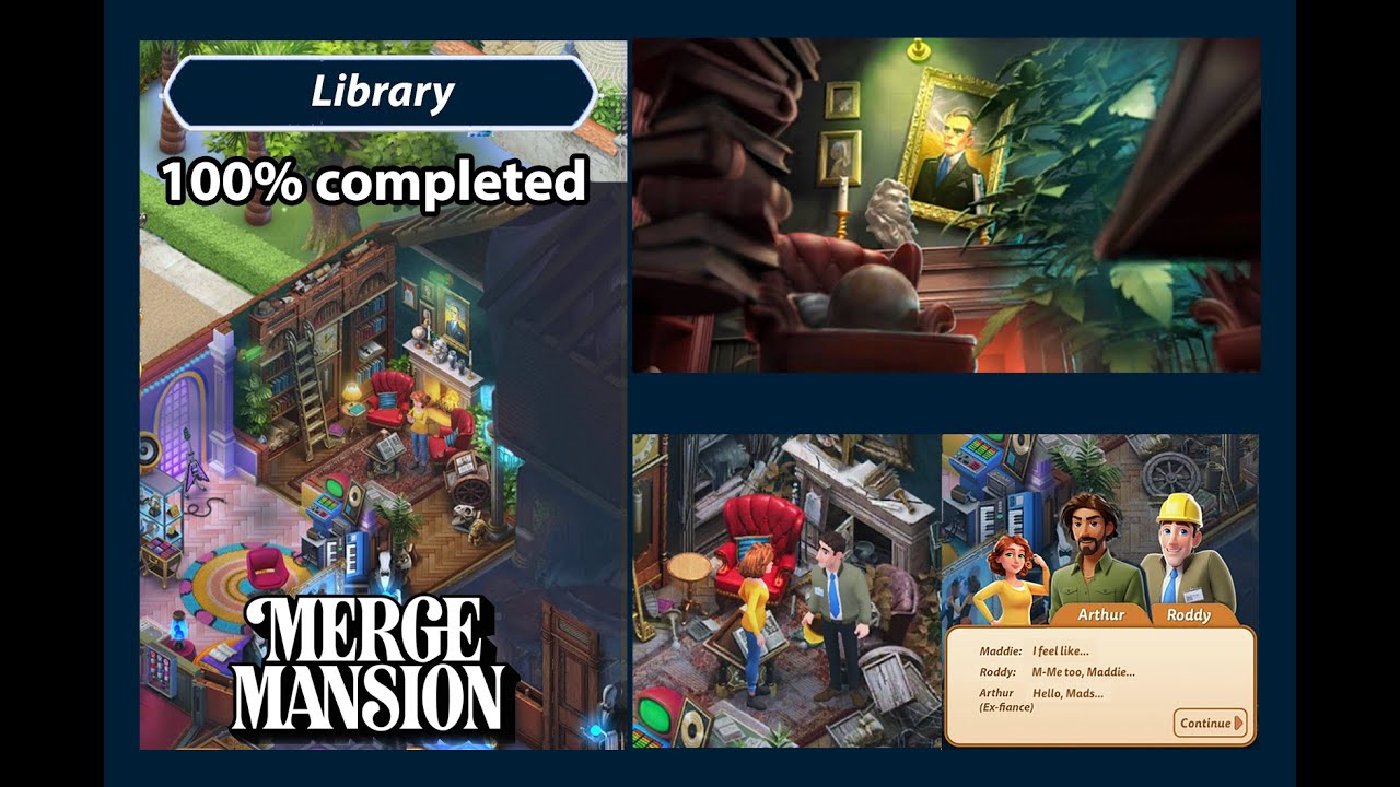 Merge Mansion - The Library - 40th area (after The Stables) 100%completed