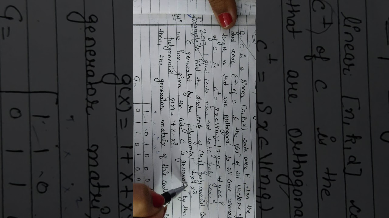 Lect-4, sec-lll(algebraic coding theory)