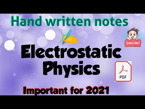 hand written notes ✍️ pdf Electrostatic physics class 12 ICSE CBSE all State Board NEET & JEE