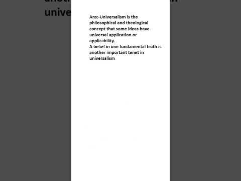 What is Universalism?