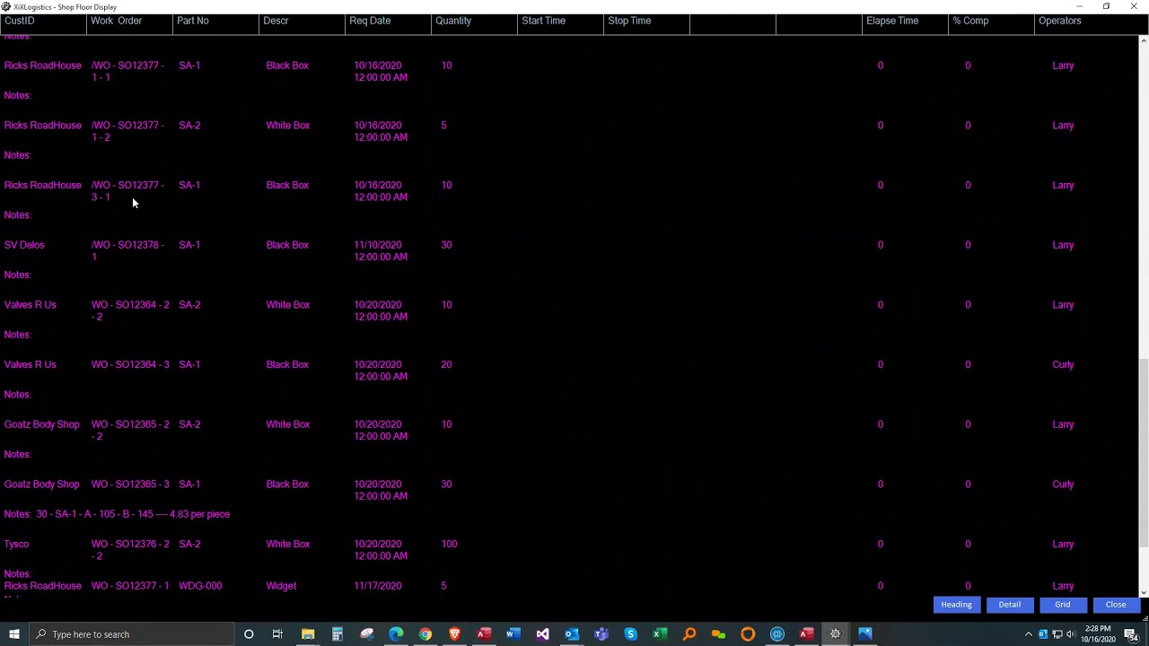 How E-Z-MRP can drive XiXLogistics Shop Floor Management System.