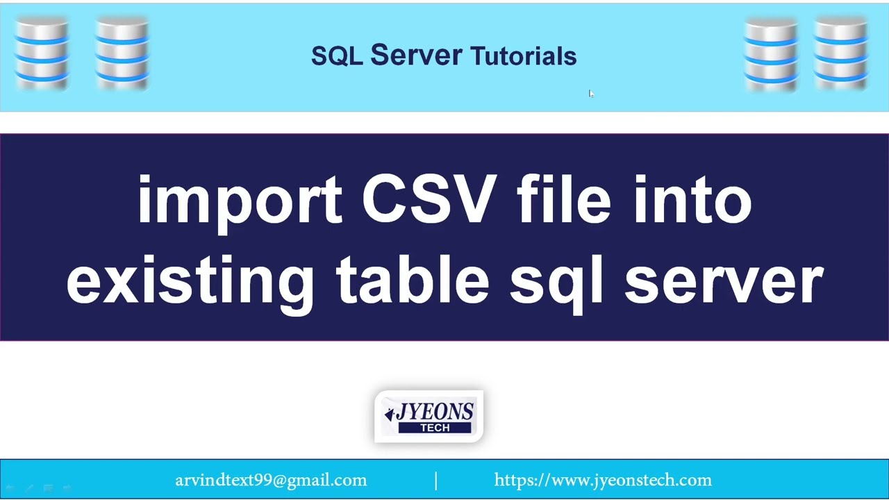 Import CSV file into existing Table Sql server