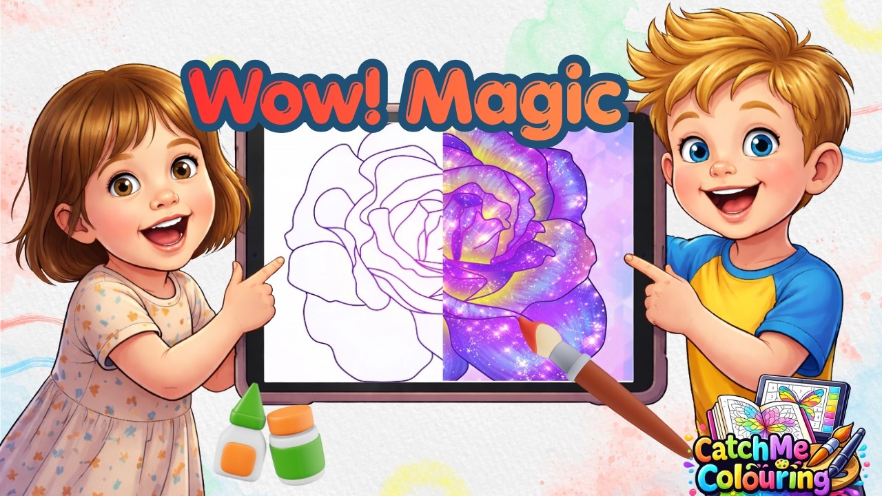 “Watch This Rose Bloom in Colors 🌹✨ Relaxing & Satisfying Coloring for Kids 🎨”