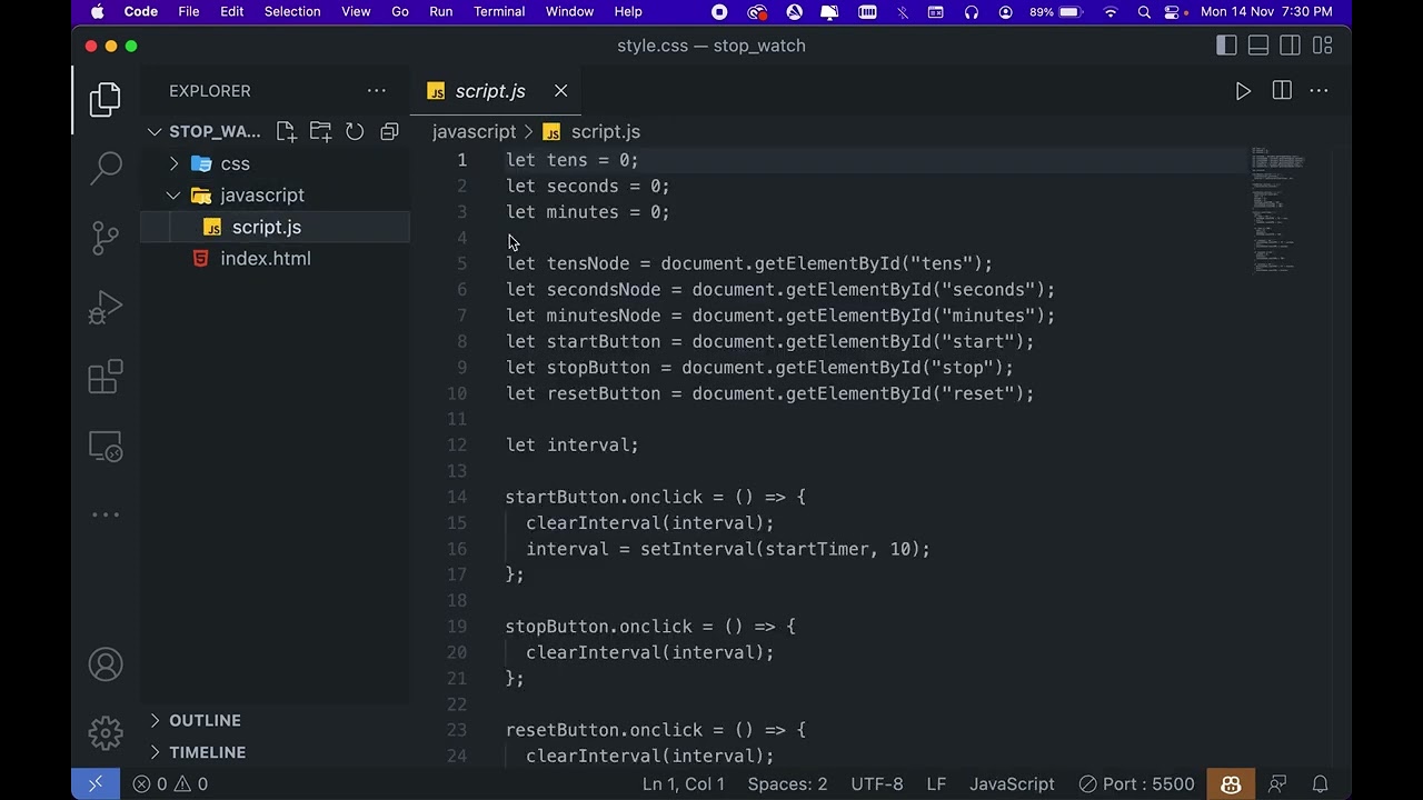 Javascript Stopwatch and Digital clock | Fun Beginner JavaScript Project With HTML, CSS & JS