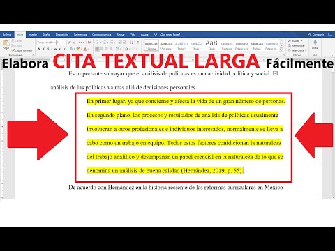 NORMAS APA: HACER UNA CITA TEXTUAL 40 PALABRAS O MÁS EN WORD, SÉPTIMA EDICIÓN (7ma.) PASO A PASO