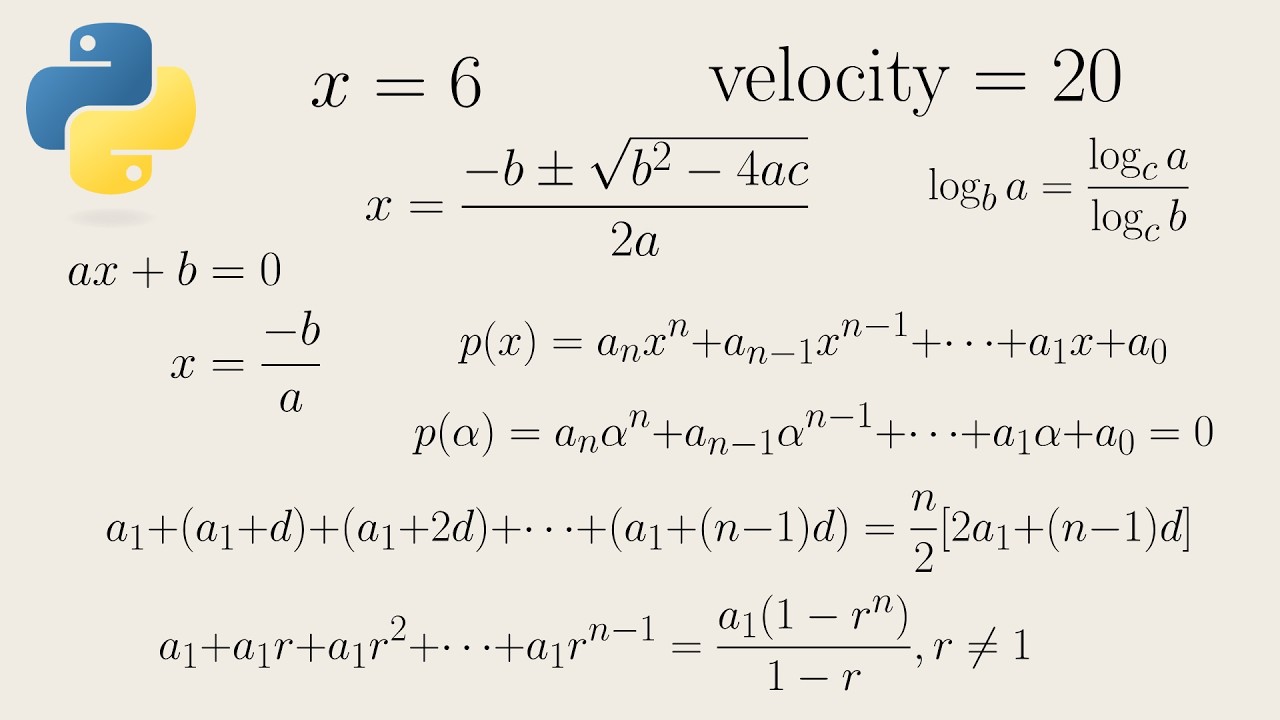 Essential algebra for computer programming (with Python code)