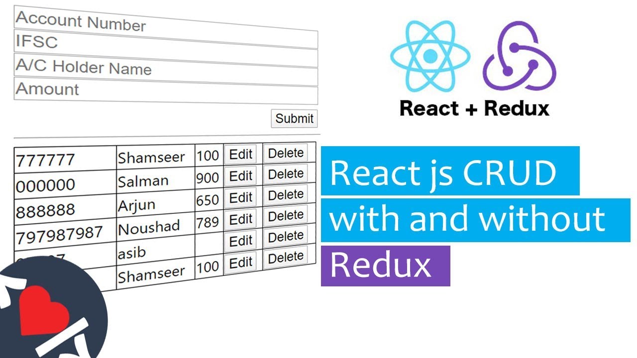 React CRUD with and without REDUX