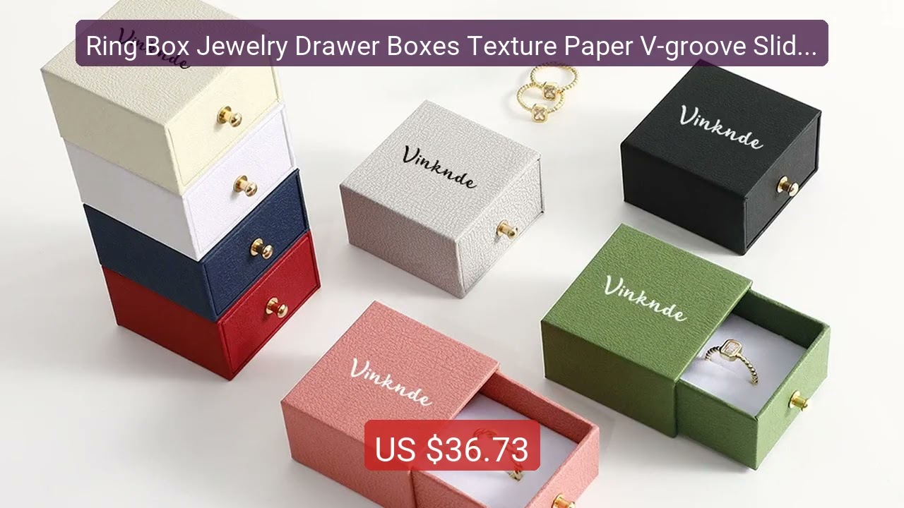 Ring Box Jewelry Drawer Boxes Texture Paper V-groove Sliding Cardbo... â€” Top Rated 2026 | Buy Now!