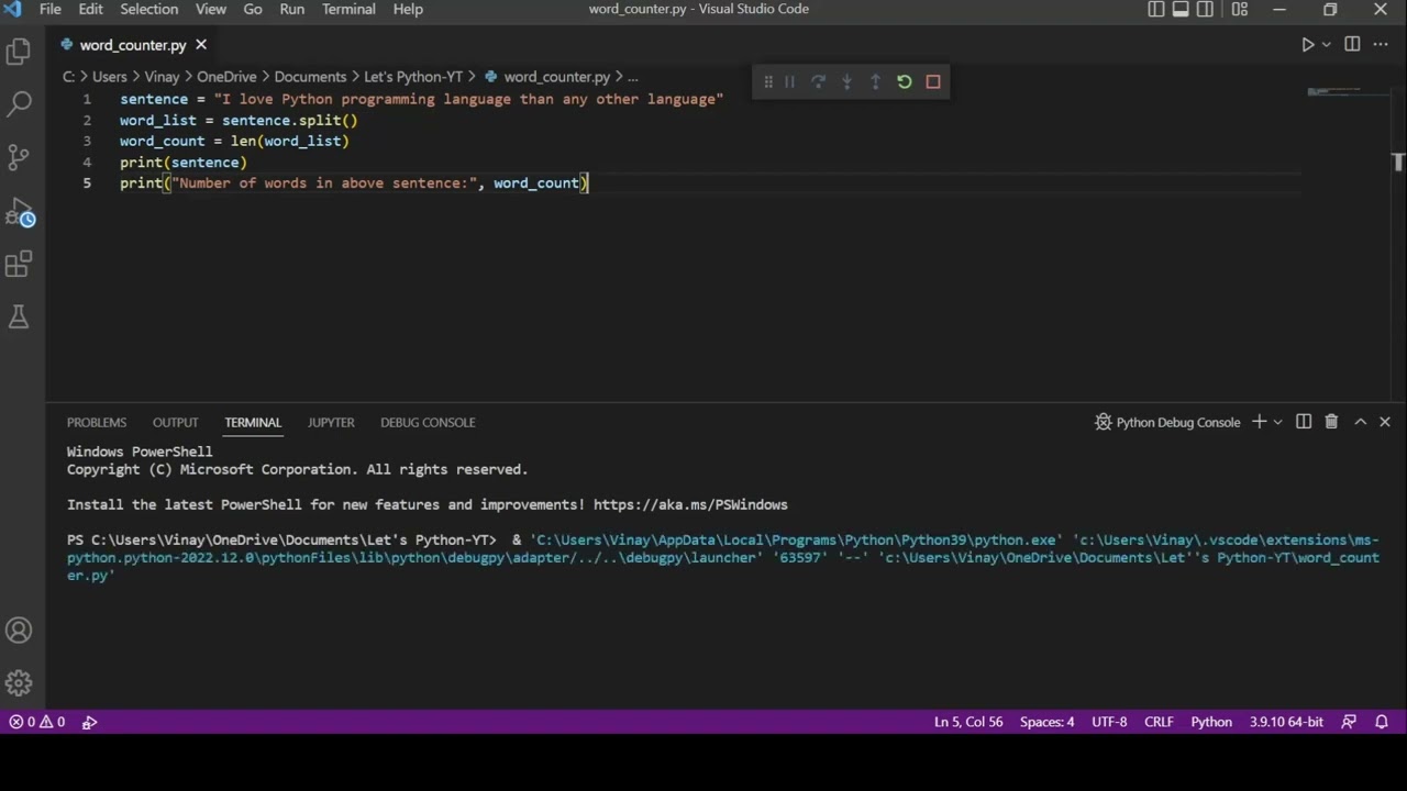 How to create a Simple Word Counter using Python