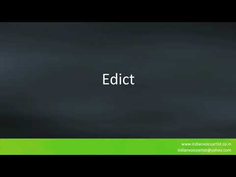 Pronunciation of the word(s) "Edict".