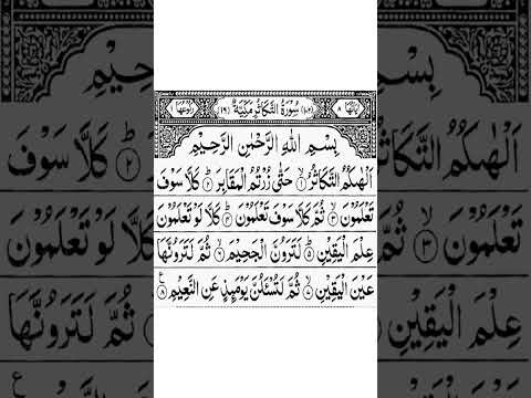 Surah Takasur Tilawat🕋🕌🤍 #shorts