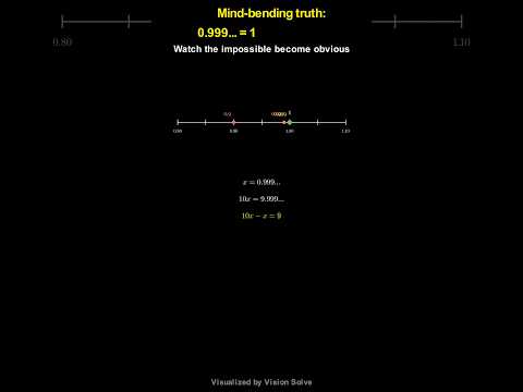 Proof: Why 0.999... = 1 #Math #Proof #Manim