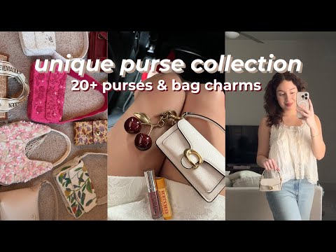 my unique purse collection *20+ purses & bag charms*