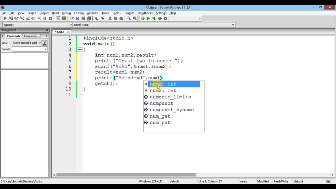 C Tutorial 2: Addition program | Data types | Variables | scanf & printf (Discussed)