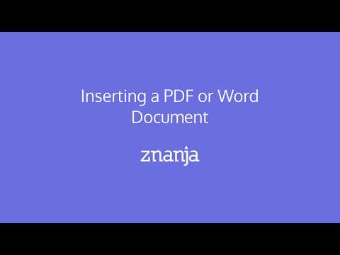 Inserting a PDF or Word Document