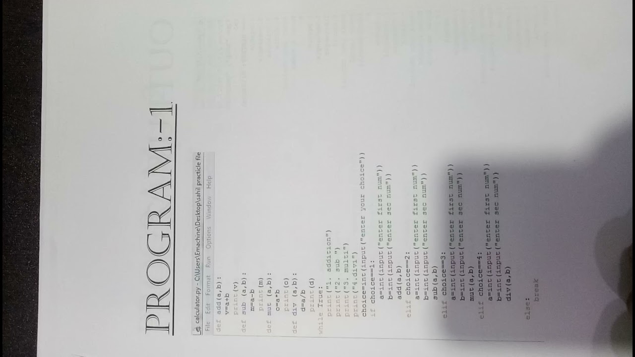 Class 12 computer science python project menu driven