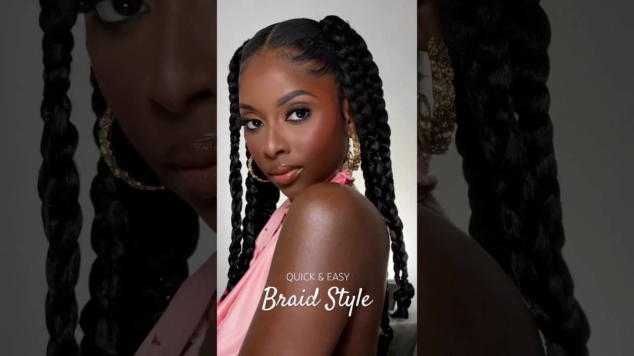 Quick & Easy braid style . Only 1 hour !!! #braids #boxbraids #blackgirlhair #braidedhairstyles