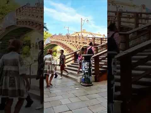 Walking up the Ponte dell'Accademia in Venice Italy