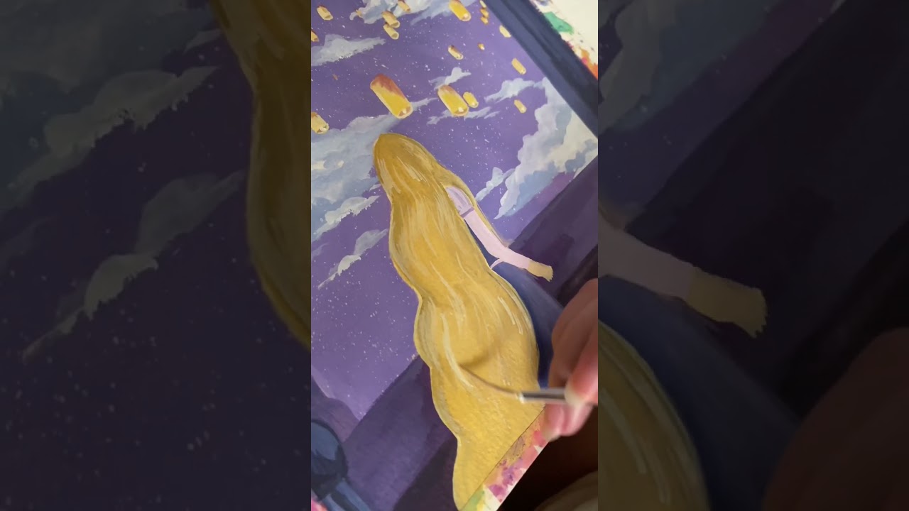 Day 2: Painting my Fav Disney films  #tangled #rapunzel #gouache #gouachepainting #artsph #disney