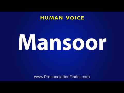 How To Pronounce Mansoor