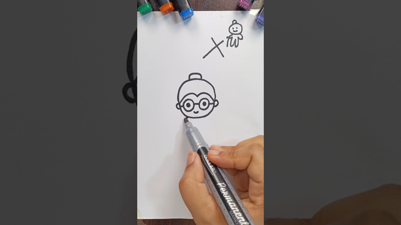 How To Draw Grandma Step by Step #shorts #shortsfeed