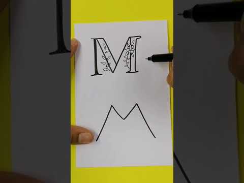 🔴 Dibujar LETRA M Bonita #short #shortvideo