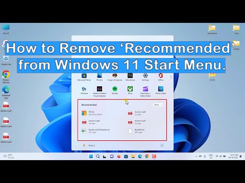 Remove Recommended Section from Windows 11 Start Menu | Win 11 Remove ...
