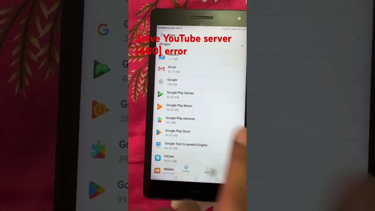 Solve YouTube server [400] error