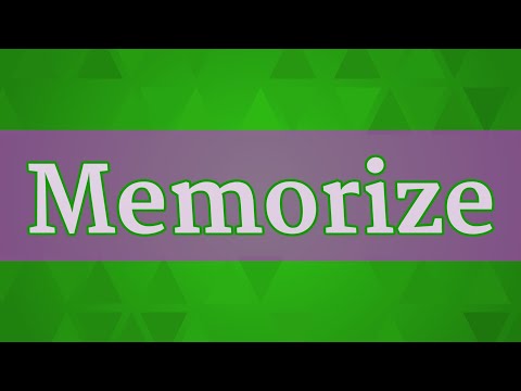MEMORIZE pronunciation • How to pronounce MEMORIZE