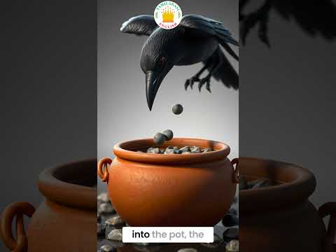The Thirsty Crow | Clever Crow’s Smart Trick 🐦💧 | 1-Minute Moral Story for Kids