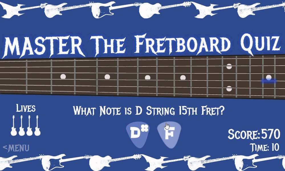 Master The Fretboard Quiz (D string)