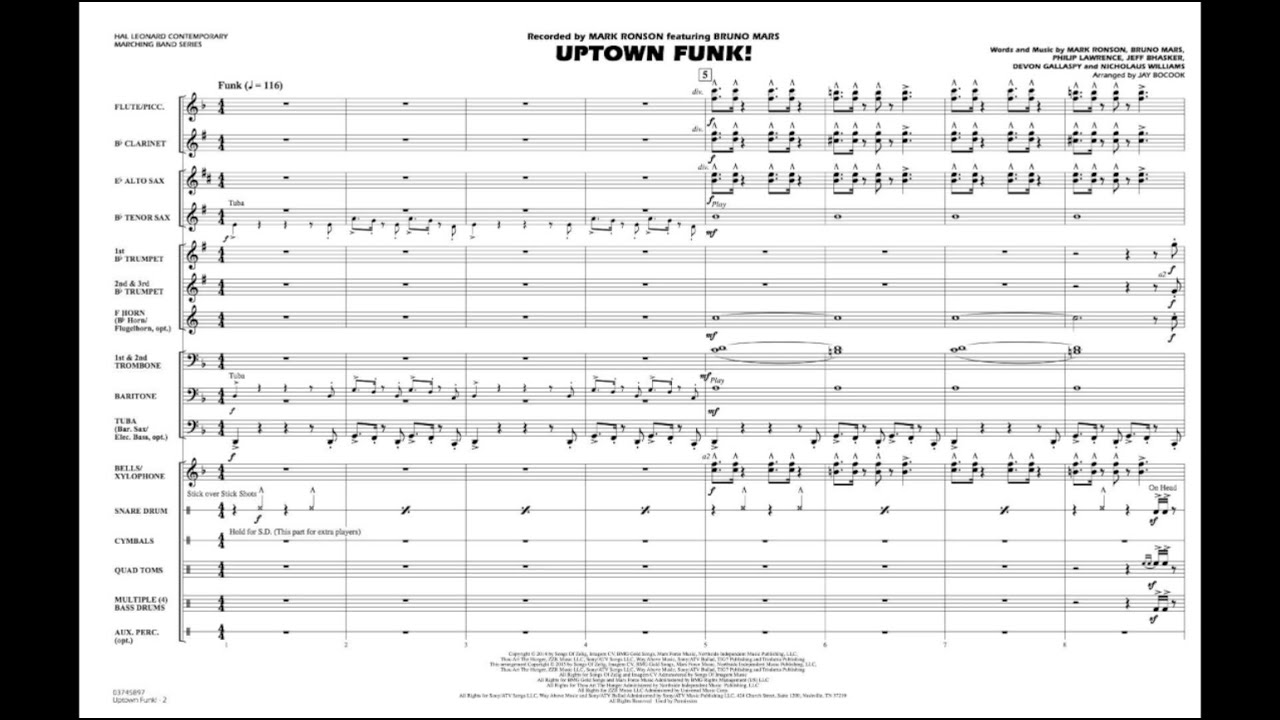 Uptown Funk by Mark Ronson feat. Bruno Mars | Arr. Jay Bocook | Contemporary Marching Band