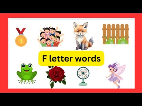 F letter words with picture for kids