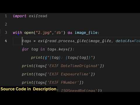 Python Script to Read & Extract All EXIF Metadata of PNG & JPG Image File in Terminal