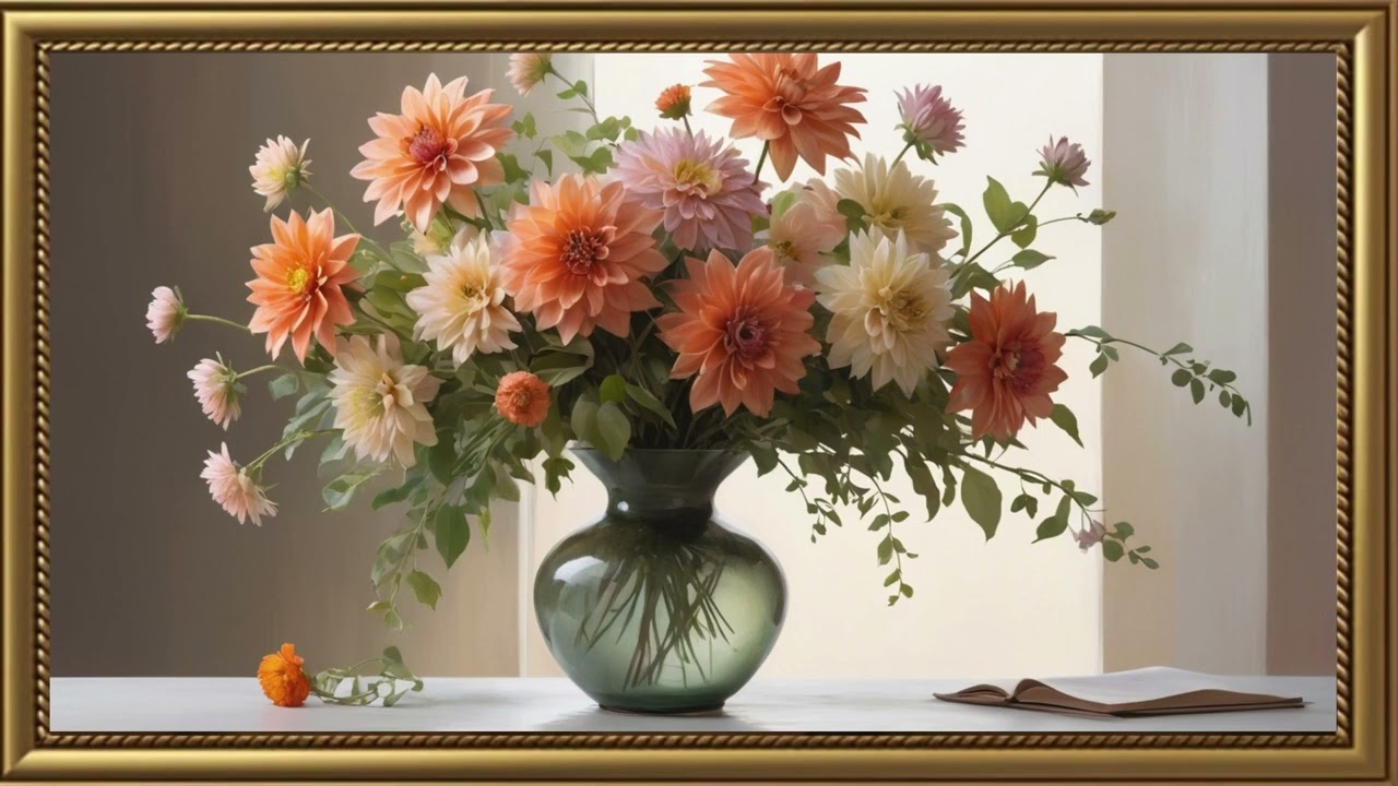Vintage Floral Painting Screensaver | FREE Frame Ambient Summer TV Art Background | 8H No Music 🖼️