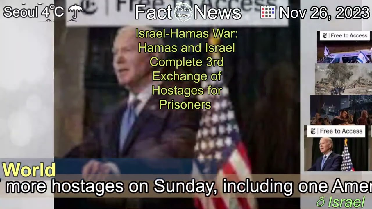 [Latest]Israel-Hamas War: Hamas and Israel Complete 3rd Exchange of Hostages for Prisoners